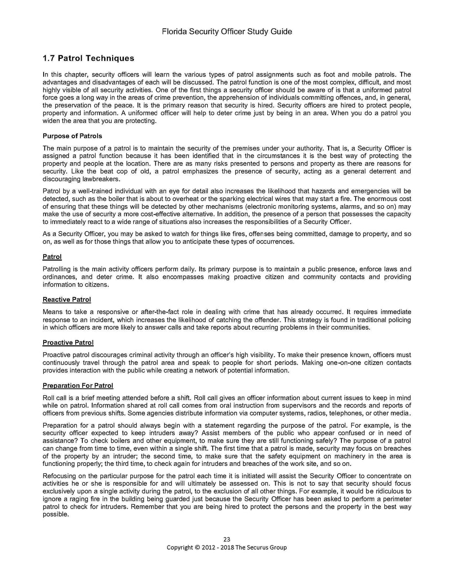 Unarmed Class D Security Guard Training | Jacksonville